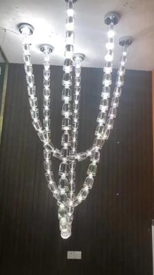 China Tailor Made Asymmetric Crystal Ribbon Chandelier Modern European Art Decoration Engineering Banquet Light for sale