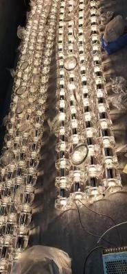 China Tailor Made Rose Gold Crystal Ribbon Chandelier Modern European Wedding Banquet Art Decoration Light Fixture for sale