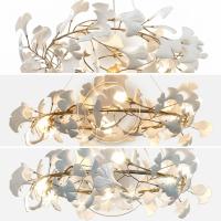 China Luxury Contemporary Crystal Palm Leaf Pendant Chandelier Custom Gold Finish Hanging Ceiling Light for Hotel Villa Decor for sale