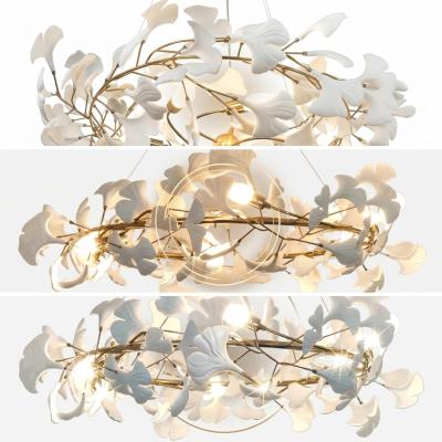 China Luxury Contemporary Crystal Palm Leaf Pendant Chandelier Custom Gold Finish Hanging Ceiling Light for Hotel Villa Decor for sale