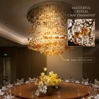 China Spanish Marble Luxury Crystal Chandelier Custom Large Foyer Pendant Light for Hotel Villa Club for sale