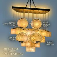 China Spanish Marble Luxury Crystal Chandelier Custom Large Foyer Pendant Light for Hotel Villa Club for sale