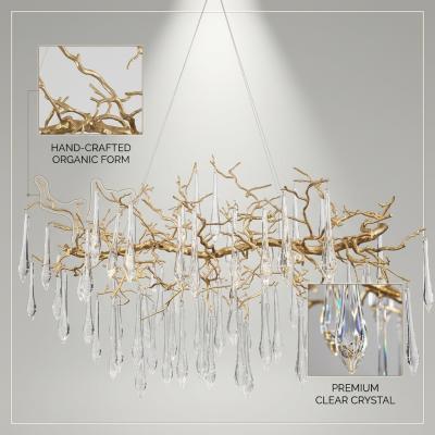 China High-End Club Bespoke Marble Chandelier Custom Bronze Crystal Pendant Light Luxury Lounge Decor for sale