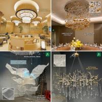 China High-End Club Bespoke Marble Chandelier Custom Bronze Crystal Pendant Light Luxury Lounge Decor for sale