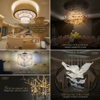 China High-End Club Bespoke Marble Chandelier Custom Bronze Crystal Pendant Light Luxury Lounge Decor for sale