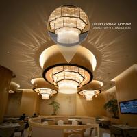 China Bespoke Marble Multi-Layer Crystal Chandelier Custom Large Foyer Pendant Light Hotel Villa Club for sale