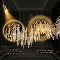 China Grand Villa Crystal Pendant Chandelier Light Custom Marble Hanging Fixture Luxury Dining Decor for sale