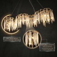 China Grand Villa Crystal Pendant Chandelier Light Custom Marble Hanging Fixture Luxury Dining Decor for sale