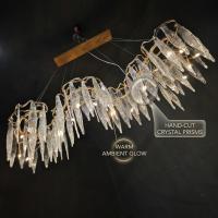 China Luxury Marble Multi-Pendant Crystal Chandelier Light Custom Hanging Fixture Hotel Villa Club for sale