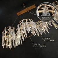 China Luxury Marble Multi-Pendant Crystal Chandelier Light Custom Hanging Fixture Hotel Villa Club for sale