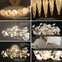 China Premium Villa Marble Pendant Chandelier Light Custom Crystal Hanging Fixture Luxury Dining Decor for sale