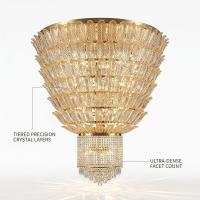China Grand Villa Staircase Custom K9 Crystal Gold Chandelier Large Luxury Spanish Style Lighting Fixture for sale