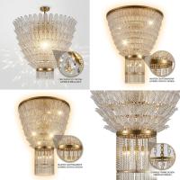 China High-End Club Crystal Ring Chandelier Custom Large Gold Finished Lighting Spanish Marble Accent Fixture for sale