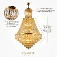 China Custom Hotel Banquet Hall Multi-Arm Crystal Large Chandelier Gold Electroplated Grand Event Lighting for sale