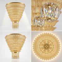 China Exclusive Club Gold Crystal Chandelier Custom Large Spanish Marble Column Luxury Interior Lighting for sale