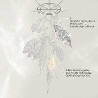China Crystal Tropical Leaf Branch Chandelier Luxury Contemporary Custom Pendant Lighting Organic Design Fixture for sale