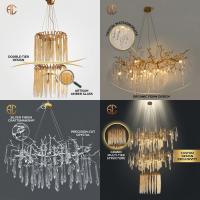 China Custom Multi-Tier Crystal Chandelier Gold Finish Large Scale Hotel Villa Club Luxury Pendant Lighting Design for sale