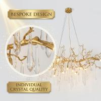 China Custom Crystal Ring Chandelier Gold Finish Large Contemporary Hotel Club Villa Luxury Pendant Light for sale