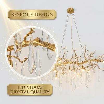 China Custom Crystal Ring Chandelier Gold Finish Large Contemporary Hotel Club Villa Luxury Pendant Light for sale