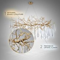 China 3-Tier Glass Drum Chandelier Gold Iron Frame Custom Hotel Villa Luxury Pendant Light Fixture for sale