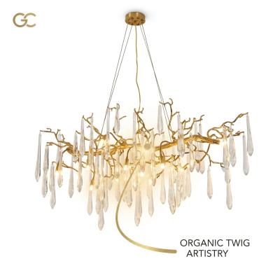 China Double-Tier Glass Drum Chandelier Gold Iron Frame Custom Hotel Villa Club Dining Luxury Pendant Light for sale