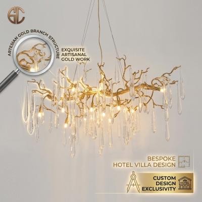 China Custom Spiral Helix Crystal Chandelier Gold Finish Hotel Atrium Villa Stairwell Club Luxury Pendant for sale