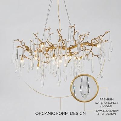 China Custom Empire Crystal Chandelier Gold Brass Tiered Grand Hotel Ballroom Villa Palace Luxury Pendant Light for sale