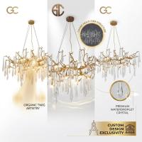 China Custom Starburst Crystal Chandelier Gold Finish Hotel Club Villa Luxury Celestial Pendant Light Fixture for sale