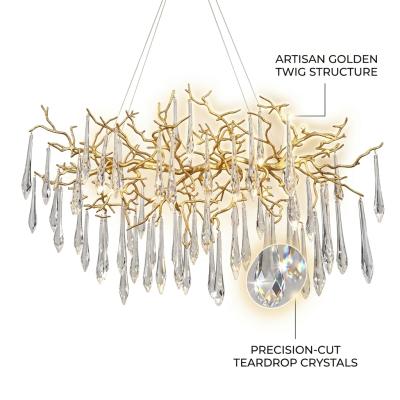 China Multi-Tier Crystal Foyer Chandelier Titanium Gold Hotel Villa Entrance Large Luxury Pendant Light for sale