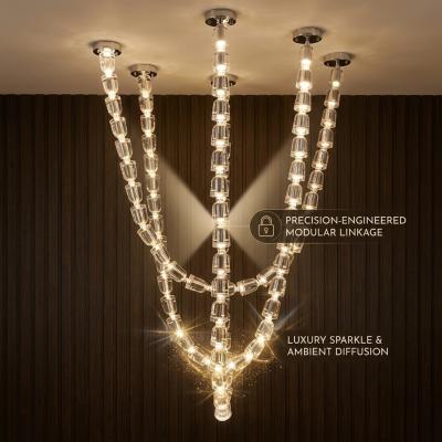 China Banquet Hall Chandelier Custom Made Crystal Pendant Lights Modern European LED Ceiling Lighting For Wedding Events for sale