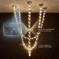 China Grand Ballroom Chandelier Custom Made Crystal Ribbon European Style LED Pendant Lighting For Event Spaces for sale