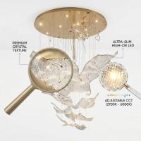 China Brass Pendant Light Custom Made Golden Metal Body Adjustable Color Temperature 3000-6500K Anti Rust For Villa for sale