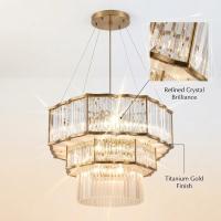 China Acrylic Pendant Light Custom Made Golden Metal Body Adjustable Color Temperature 3000-6500K For Modern Home for sale