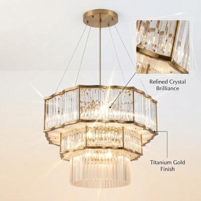 China Acrylic Pendant Light Custom Made Golden Metal Body Adjustable Color Temperature 3000-6500K For Modern Home for sale