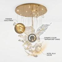 China LED Pendant Light Custom Made Golden Metal Body Adjustable Color Temperature 3000-6500K Anti Rust For Home for sale