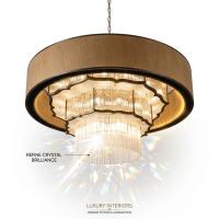 China Staircase Pendant Light Custom Made Golden Metal Body Adjustable Color Temperature 3000-6500K For Villa Home for sale