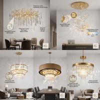 China Golden Pendant Light Custom Made Metal Body Adjustable Color Temperature 3000-6500K Anti Rust For Bedroom for sale