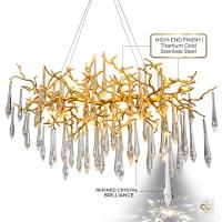 China Modern Pendant Light Custom Made Golden Metal Body Adjustable Color Temperature 3000-6500K For Dining Room for sale
