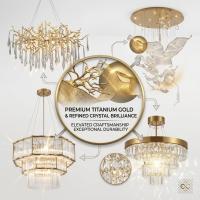 China Hospitality Pendant Light Custom Made Golden Metal Body Adjustable Color Temperature 3000-6500K For Restaurant for sale