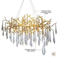 China Hospitality Pendant Light Custom Made Golden Metal Body Adjustable Color Temperature 3000-6500K For Restaurant for sale