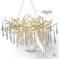 China Villa Pendant Light Custom Made Golden Metal Body Adjustable Color Temperature 3000-6500K For Living Room for sale