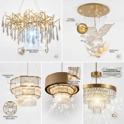 China Commercial Pendant Light Custom Made Golden Metal Body Adjustable Color Temperature 3000-6500K For Office Space for sale