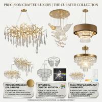 China Hotel Project Pendant Light Custom Golden Metal Body Adjustable Color Temperature 3000-6500K For Guest Room for sale