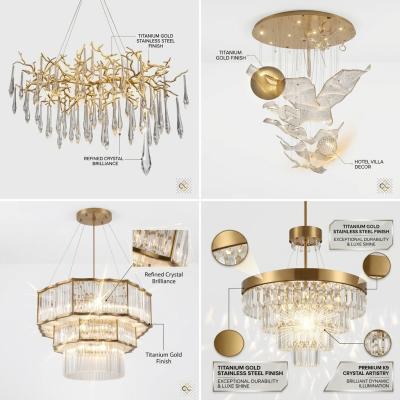 China Custom Project Pendant Light Golden Metal Body Adjustable Color Temperature 3000-6500K For Architect Design for sale