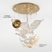 China Project Pendant Light Custom Made Golden Metal Body Adjustable Color Temperature 3000-6500K For Commercial Space for sale