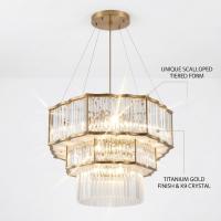 China Staircase Custom Pendant Light Golden Metal Body Adjustable Color Temperature 3000-6500K For Villa for sale