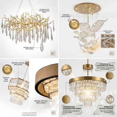 China Brass Custom Pendant Light Golden Metal Body Adjustable Color Temperature 3000-6500K For Entrance Hall for sale