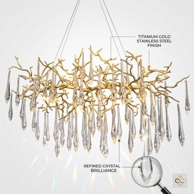 China Glass Custom Pendant Light Golden Metal Body Adjustable Color Temperature 3000-6500K For Dining Room for sale