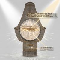 China Villa Staircase Water Droplet Chandelier Crystal Pendant Light Manufacturer Custom Hanging Height Titanium Gold Finish for sale