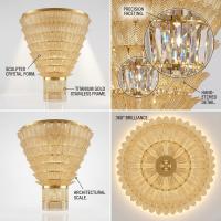 China Titanium Gold Water Droplet Chandelier High End Crystal Pendant Light 220V Three Color No Stroboscopic 5-35m2 for sale